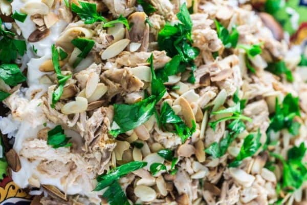 Syrian Fattet Djaj {Layered Chicken Platter}