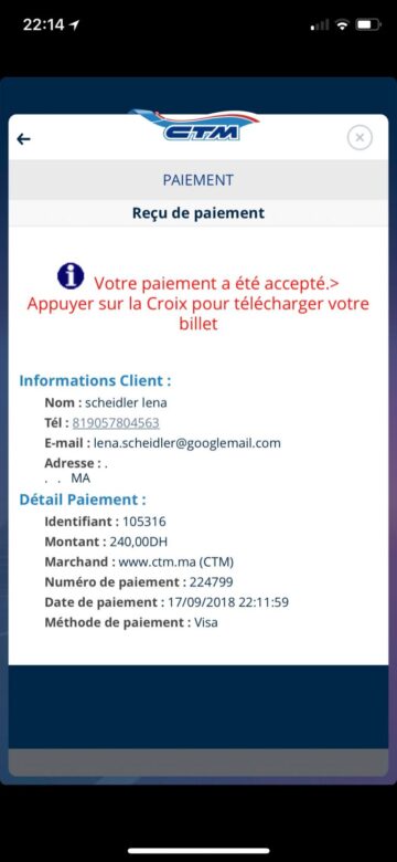 Below you can see the confirmation that is displayed after payment was ...