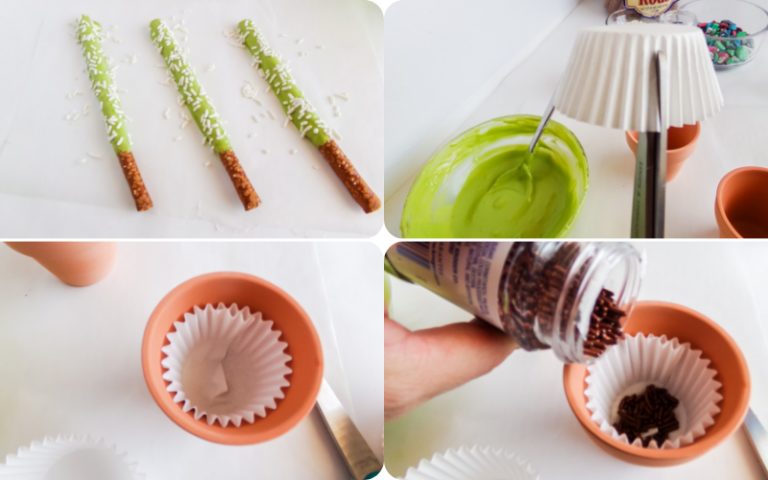 Easy Cactus Pretzel Rod Snack for Kids