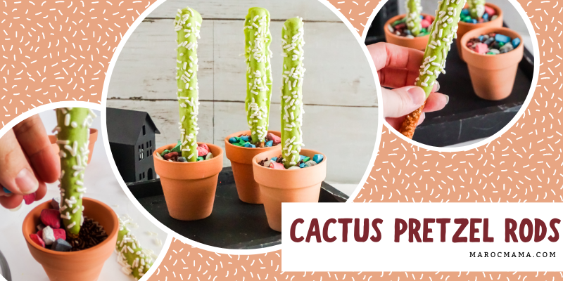 Easy Cactus Pretzel Rod Snack for Kids