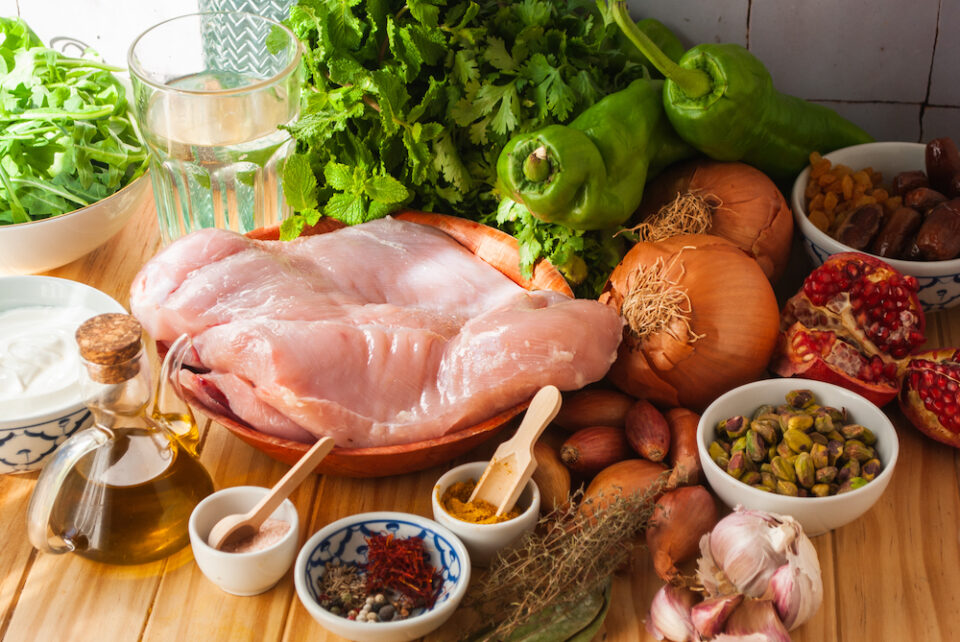 Mediterranean Roast Turkey Breast with Saffron Yogurt Sauce