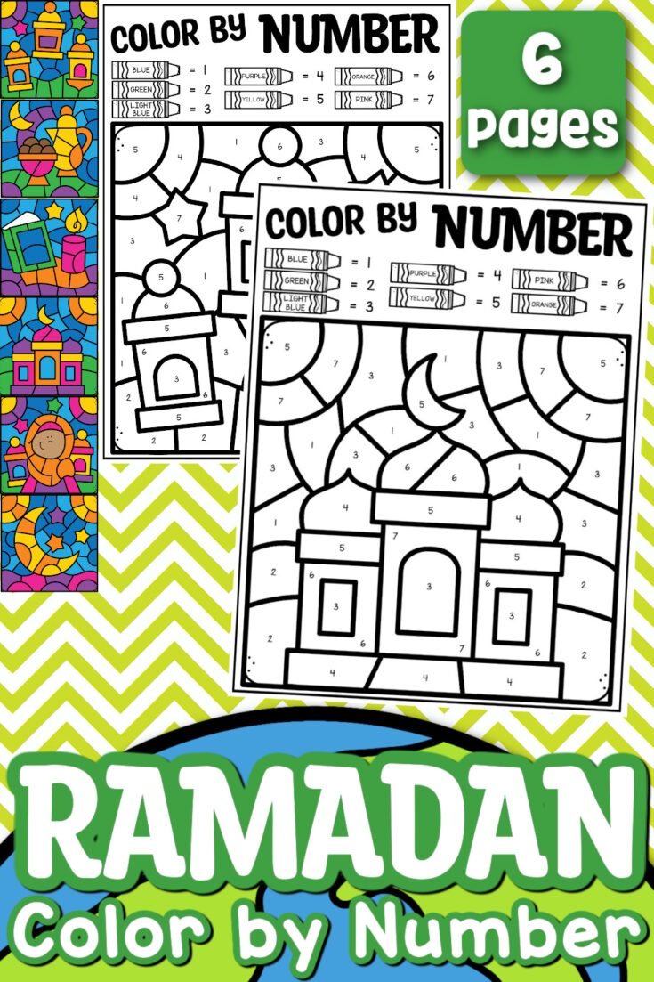 Ramadan Color By Number Pages for Kids - MarocMama