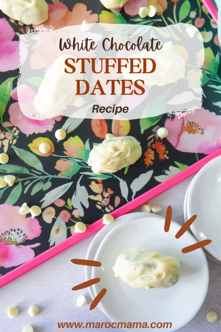 Delicious White Chocolate Stuffed Dates